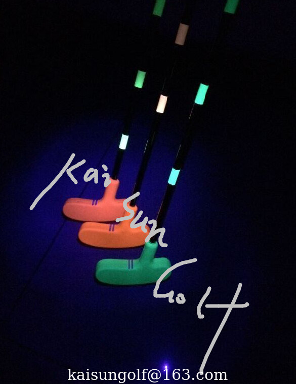 mini fluorescent golf putter in black light (glow in uv light ), mini ...